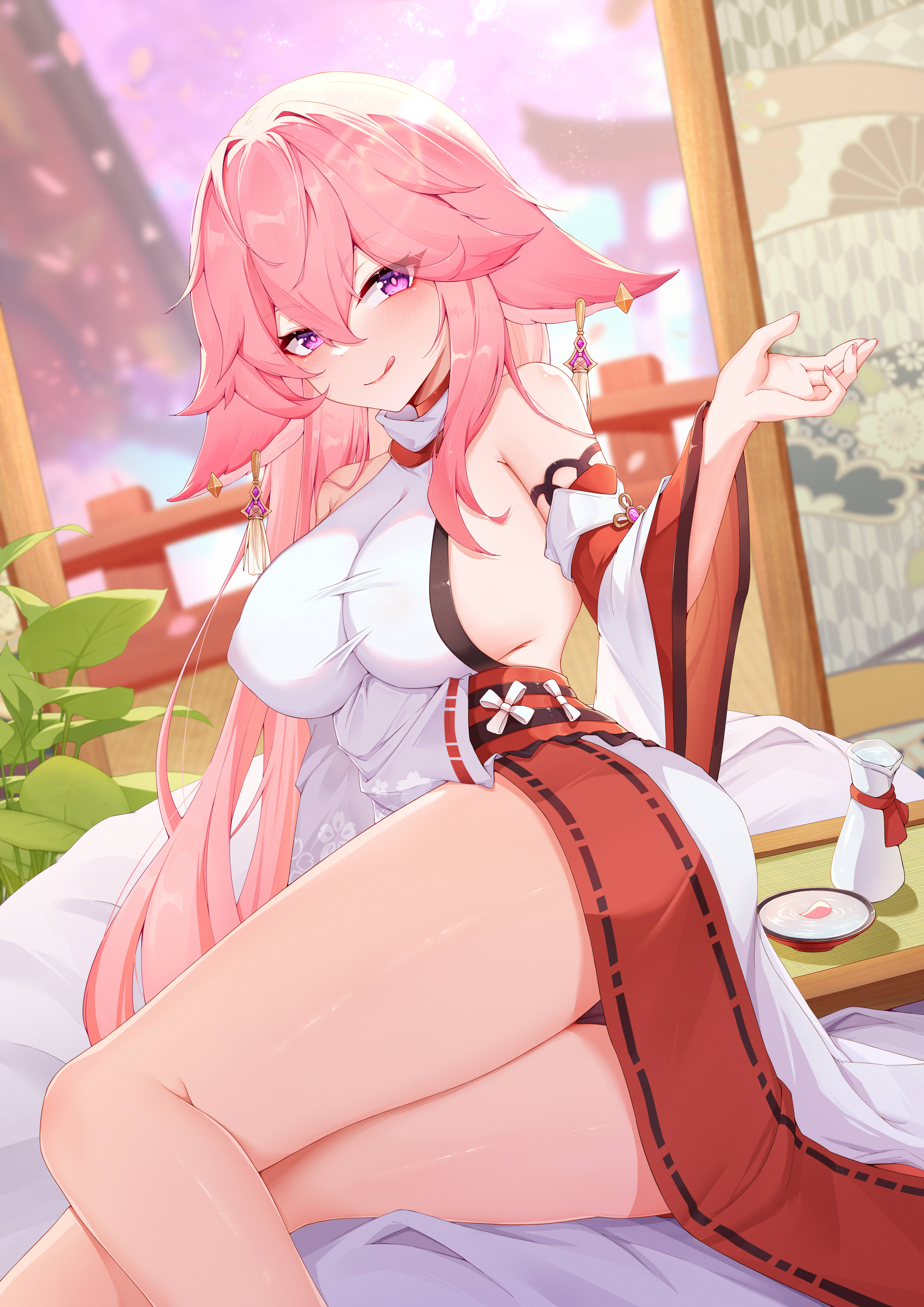 mengxin huazha genshin impact yae miko animal ears japanese clothes kitsune | #1070456 | yande.re